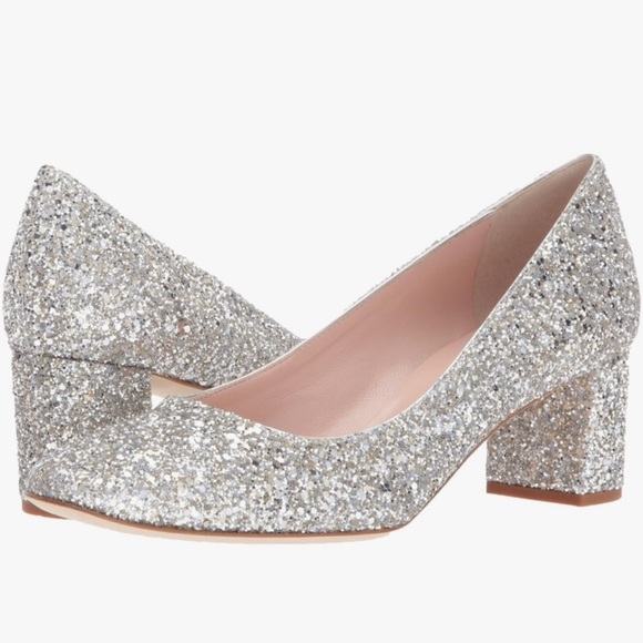 kate spade | Shoes | Kate Spade Dolores Silver Glitter Heels Size 85 ...
